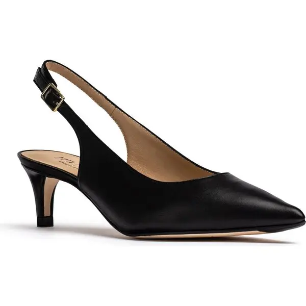 JON JOSEF Tina Slingback Pumps - Black Leather