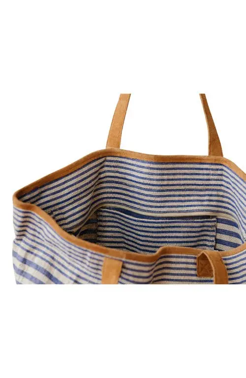 WILL & ATLAS Paloma Stripe Tote Bag - Indigo
