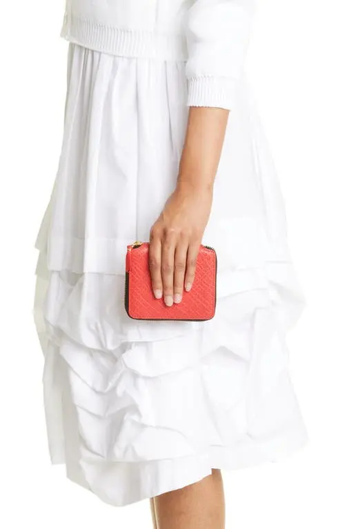 Comme Des Garçons Roots Embossed Leather Zip Wallet