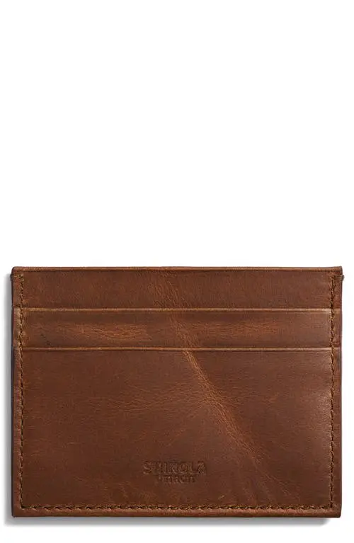 Shinola Navigator Leather Five Pocket Card Case - Medbrown