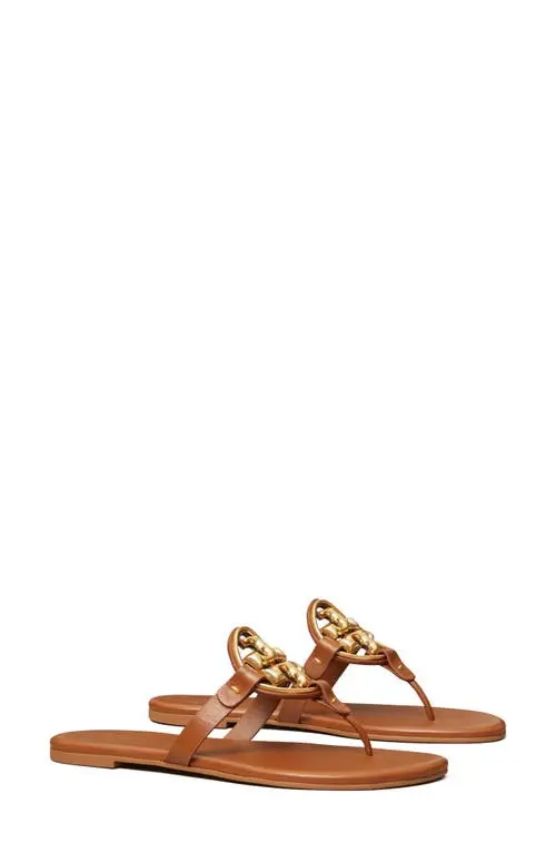 Tory Burch Metal Miller Leather Sandal - Bourbon Miele