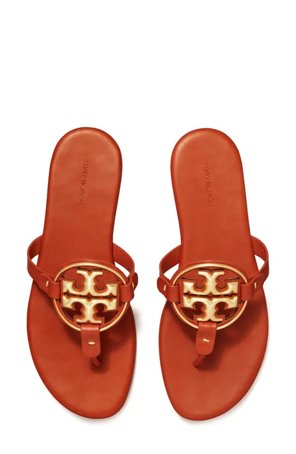 Tory Burch Metal Miller Leather Sandal - Spring Spice