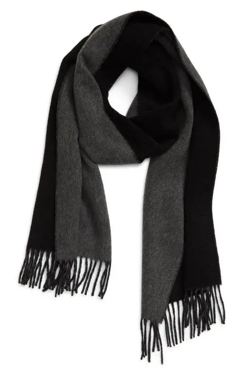 ANDREW STEWART Double Face Cashmere Scarf - Black Grey