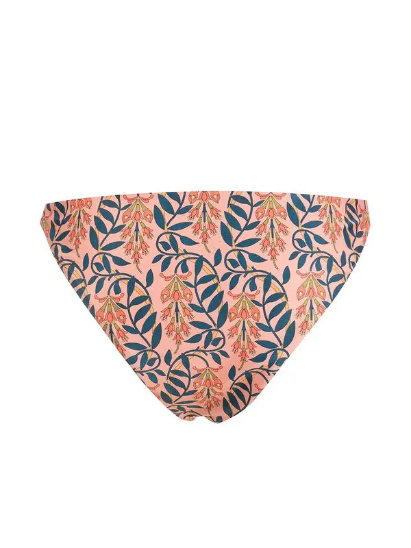 Agua Bendita Floral-print Bikini Bottom - Pink