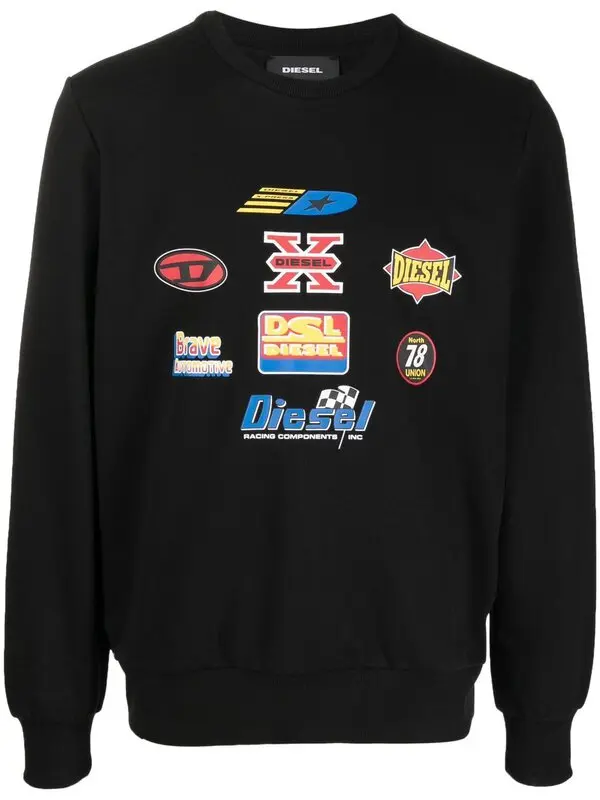DIESEL® Logo-patch Crew-neck Sweatshirt