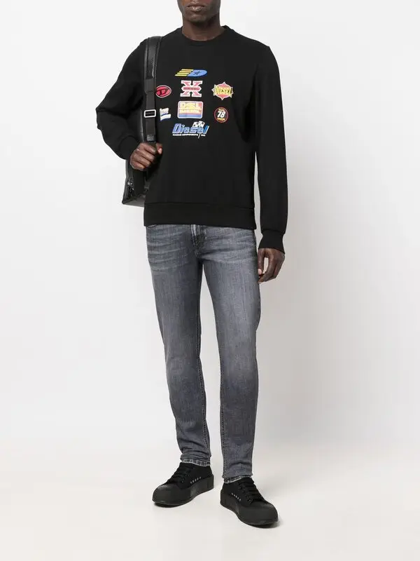 DIESEL® Logo-patch Crew-neck Sweatshirt