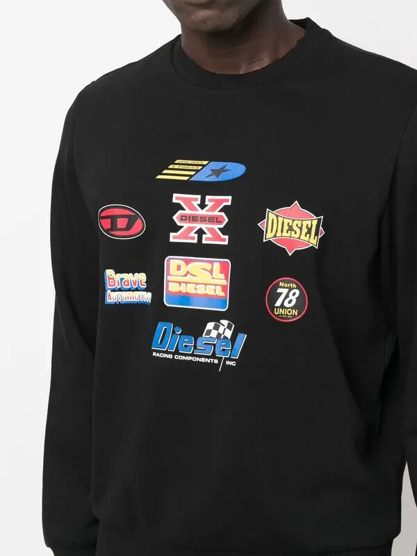 DIESEL® Logo-patch Crew-neck Sweatshirt
