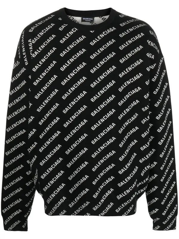 Balenciaga Intarsia-logo Crew-neck Jumper