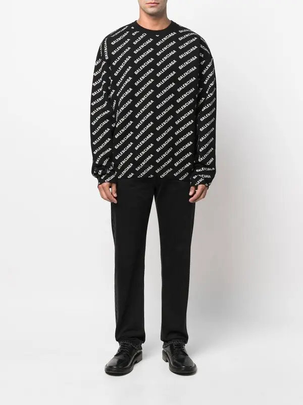 Balenciaga Intarsia-logo Crew-neck Jumper