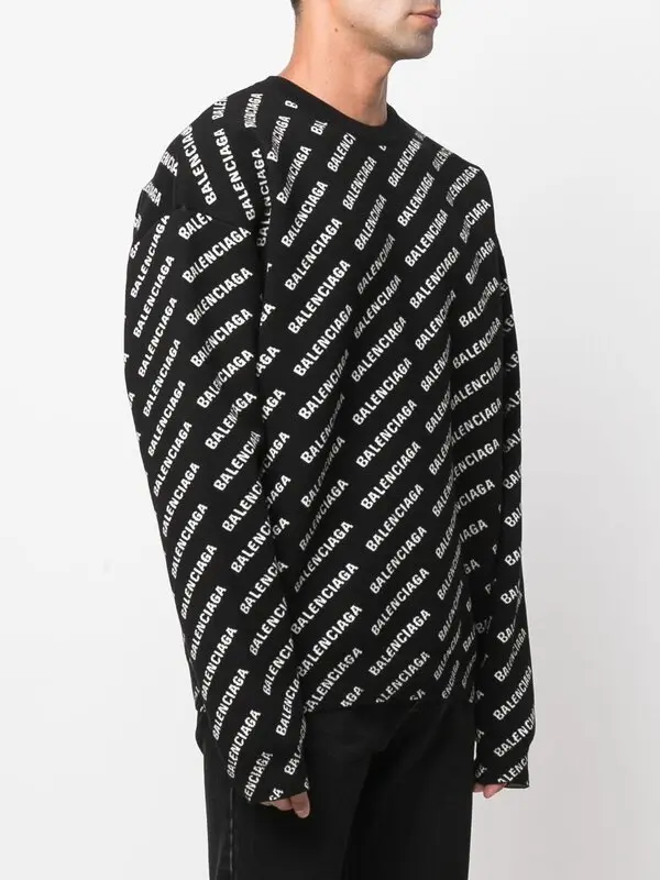 Balenciaga Intarsia-logo Crew-neck Jumper