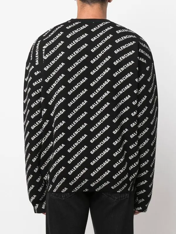Balenciaga Intarsia-logo Crew-neck Jumper