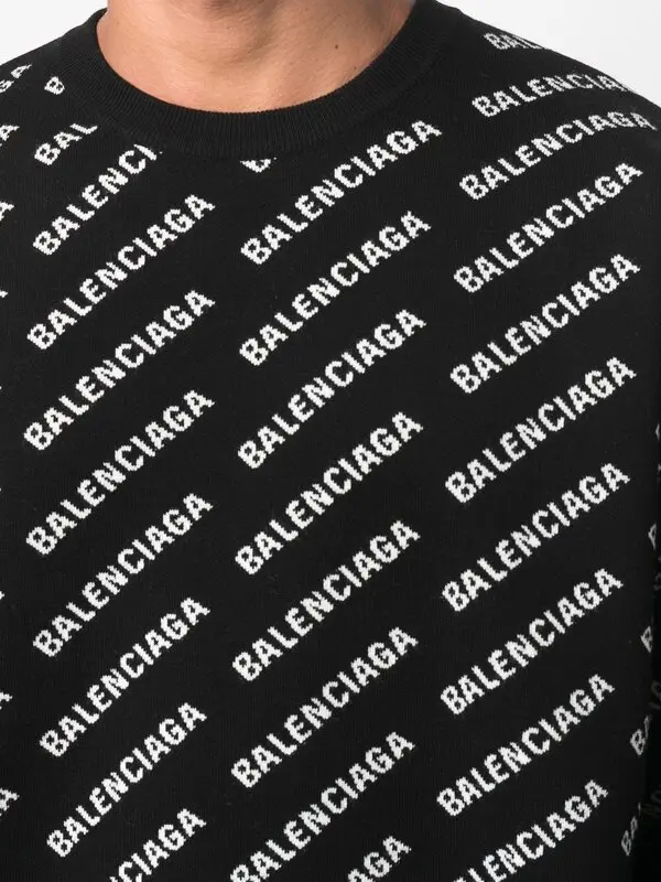 Balenciaga Intarsia-logo Crew-neck Jumper