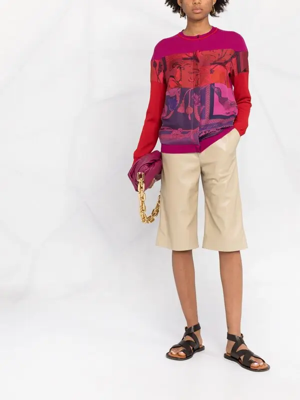 FERRAGAMO Panelled Heritage-print Cardigan