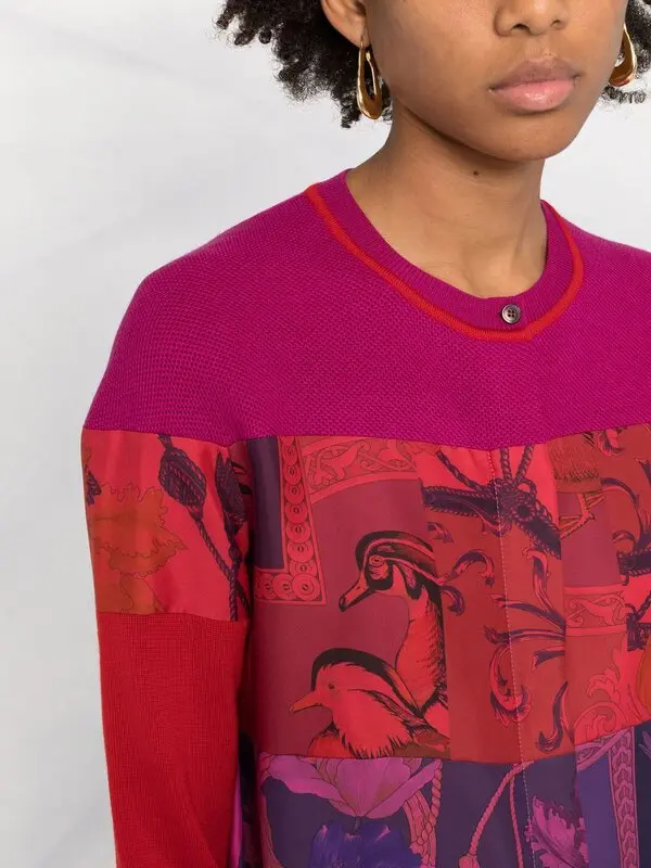 FERRAGAMO Panelled Heritage-print Cardigan