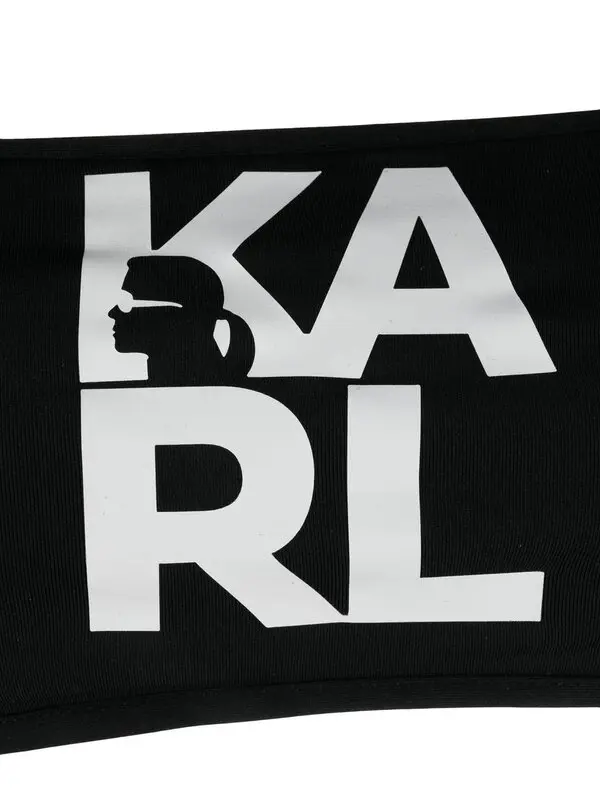 Karl Lagerfeld Logo-print Bandeau Bikini Top