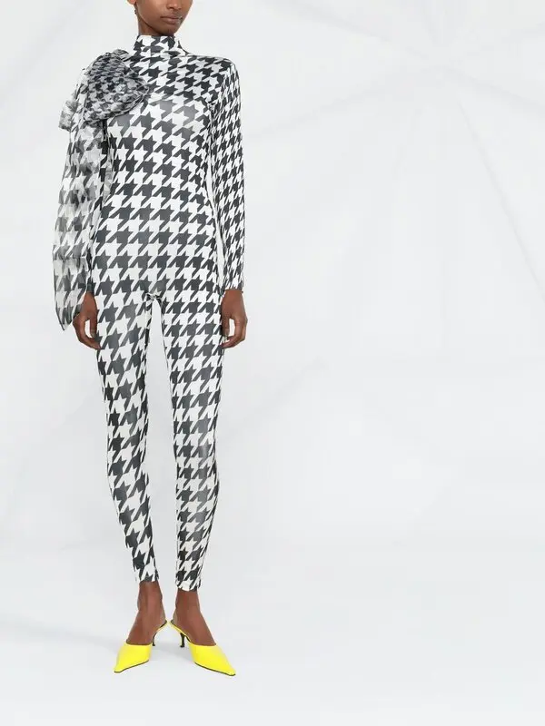 ATU BODY COUTURE Luna Houndstooth-print Jumpsuit