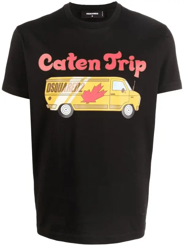 Dsquared2 Caten Trip Graphic T-shirt - Black