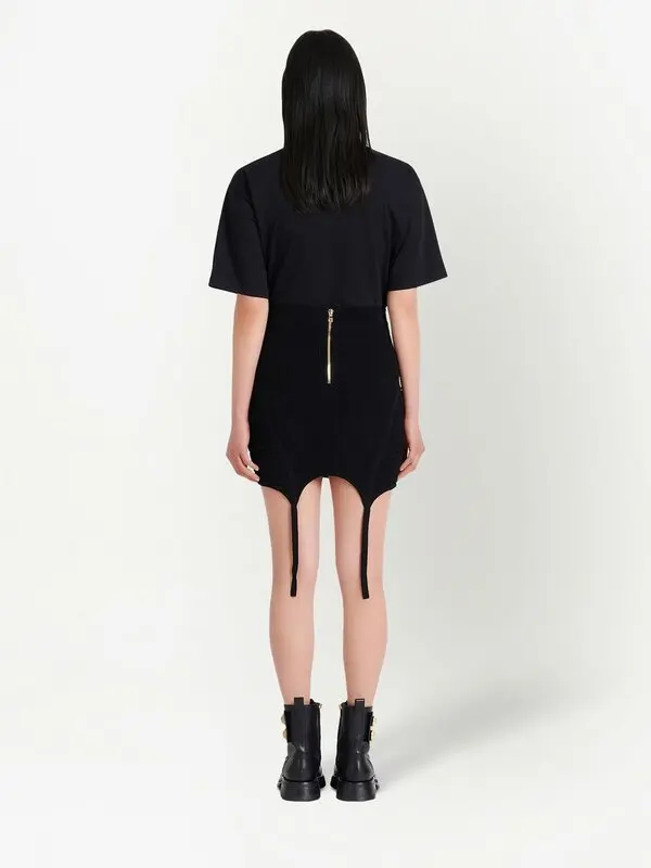 Balmain Lace-up Knit Mini Skirt
