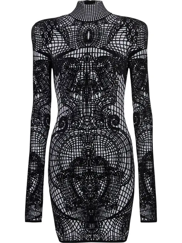 Balmain Graphic-print Fitted Dress