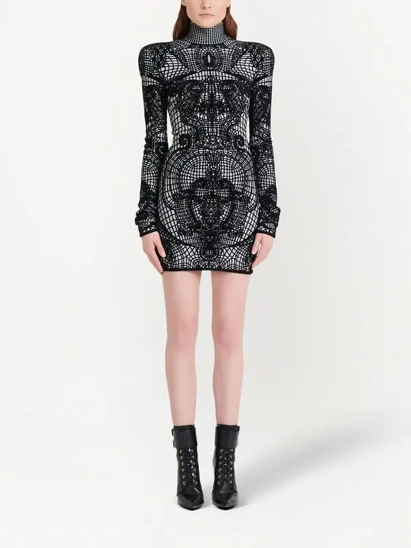 Balmain Graphic-print Fitted Dress