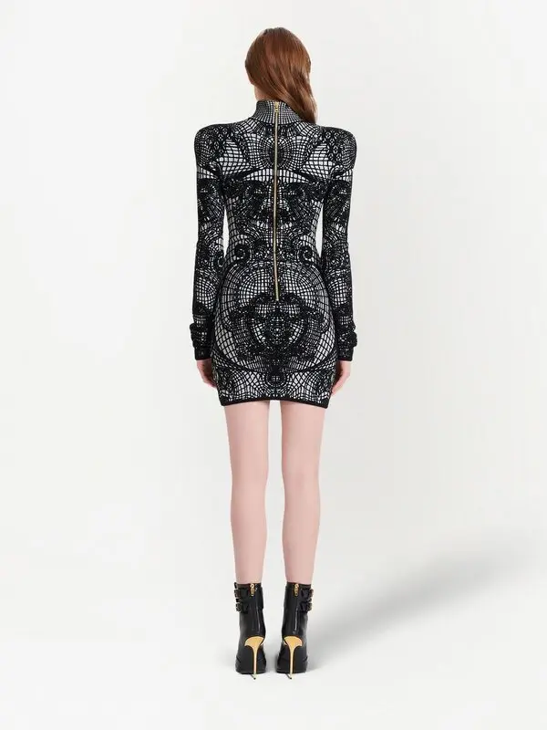 Balmain Graphic-print Fitted Dress