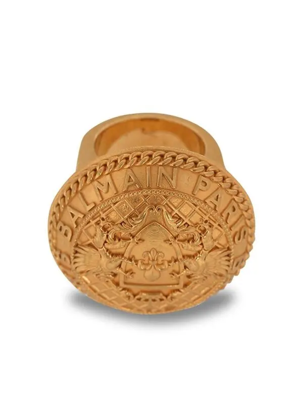 Balmain Engraved Logo Round Ring