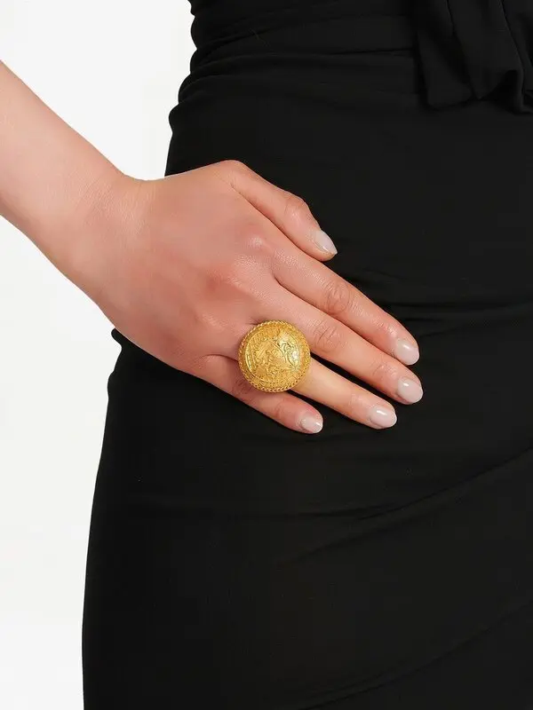 Balmain Engraved Logo Round Ring