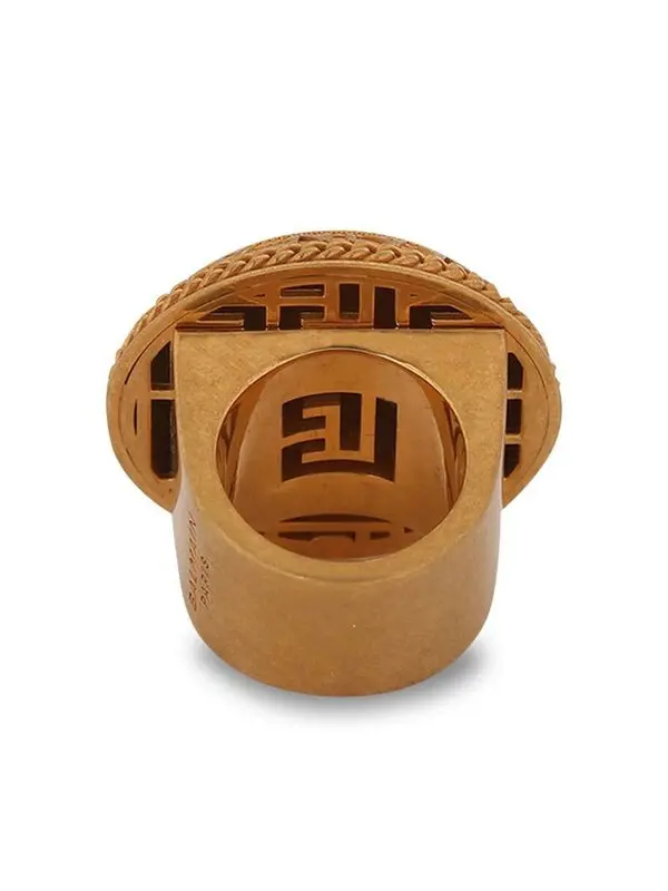 Balmain Engraved Logo Round Ring