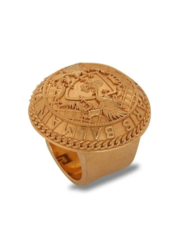 Balmain Engraved Logo Round Ring