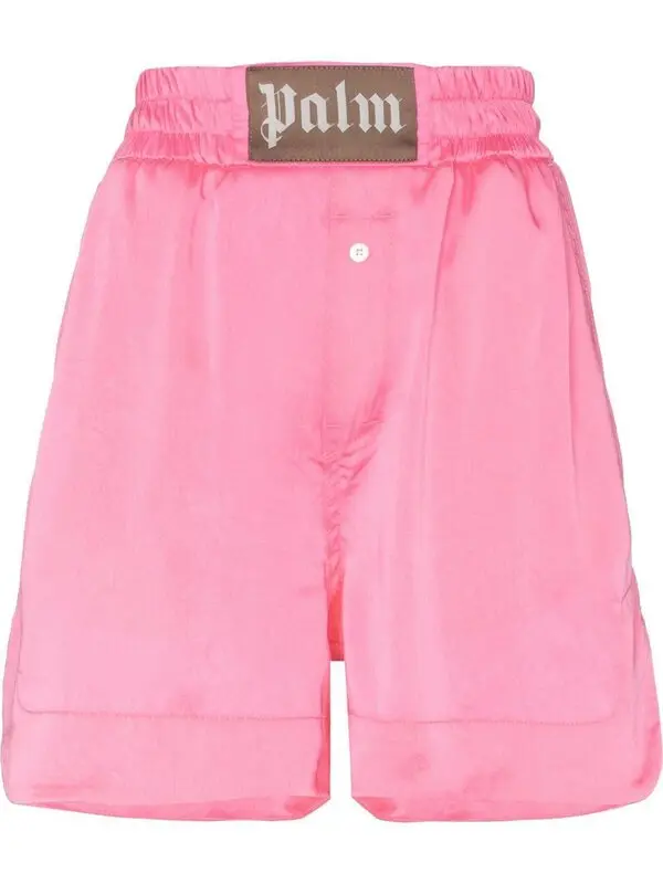 Palm Angels Palm Boxer Logo-patch Shorts - Pink