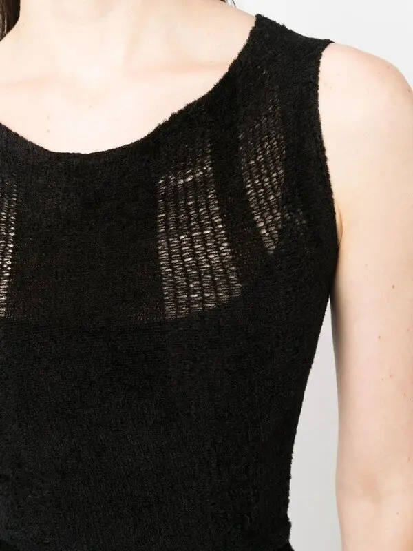VITELLI Semi-sheer Knit Cropped Top
