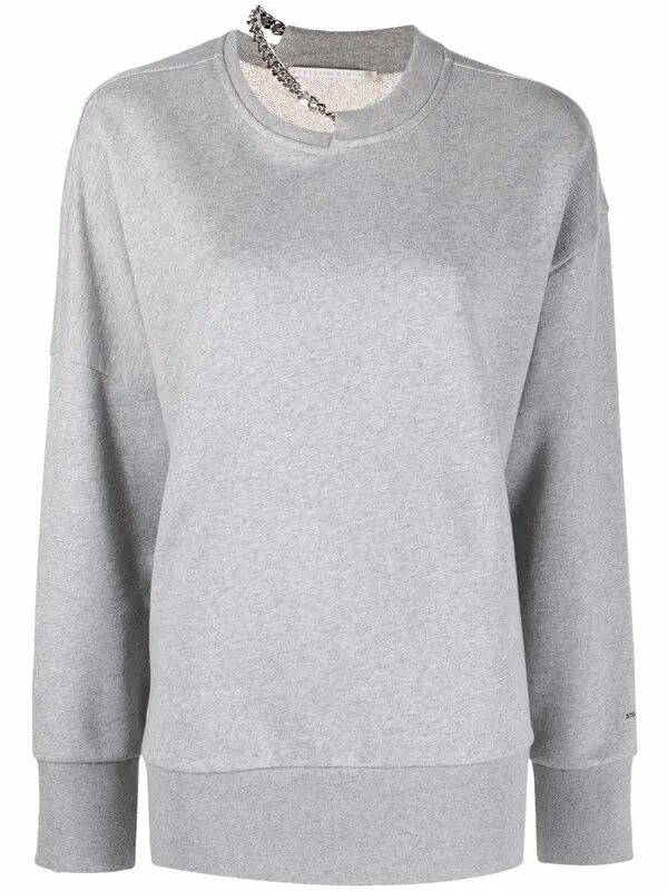 Stella McCartney Falabella Chain-embellished Sweatshirt - Grey