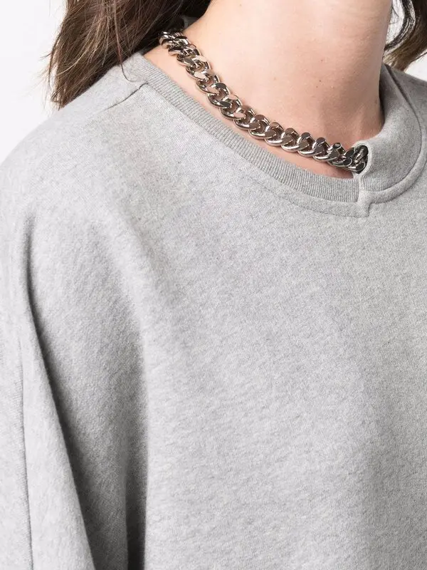 Stella McCartney Falabella Chain-embellished Sweatshirt - Grey