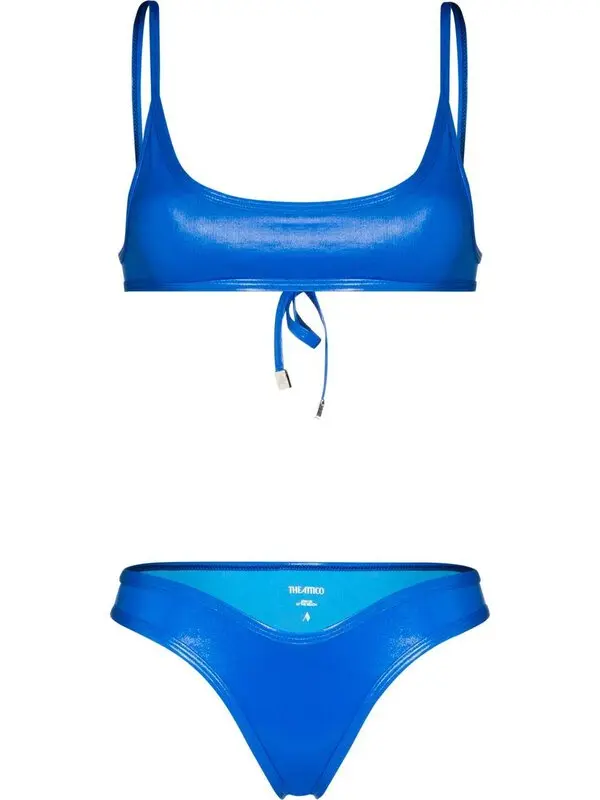 Attico High-shine Bikini Set - Blue