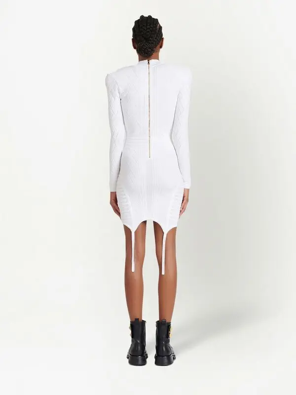 Balmain Lace-up Detail Knitted Dress