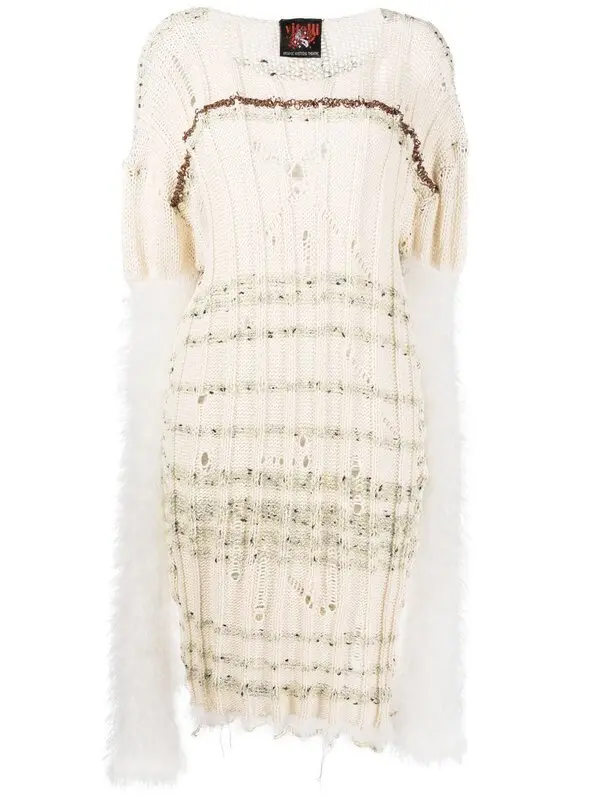 VITELLI Multi-knit Midi Jumper Dress - Neutrals
