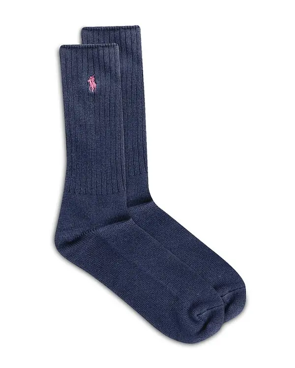 Polo Ralph Lauren Cotton Ribbed Crew Socks - Navy