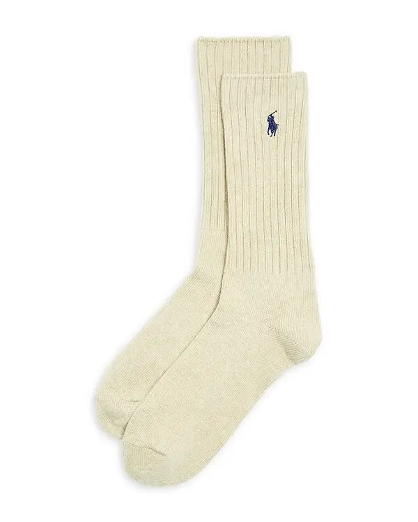 Polo Ralph Lauren Cotton Rib Crew Socks - Taupe Heather