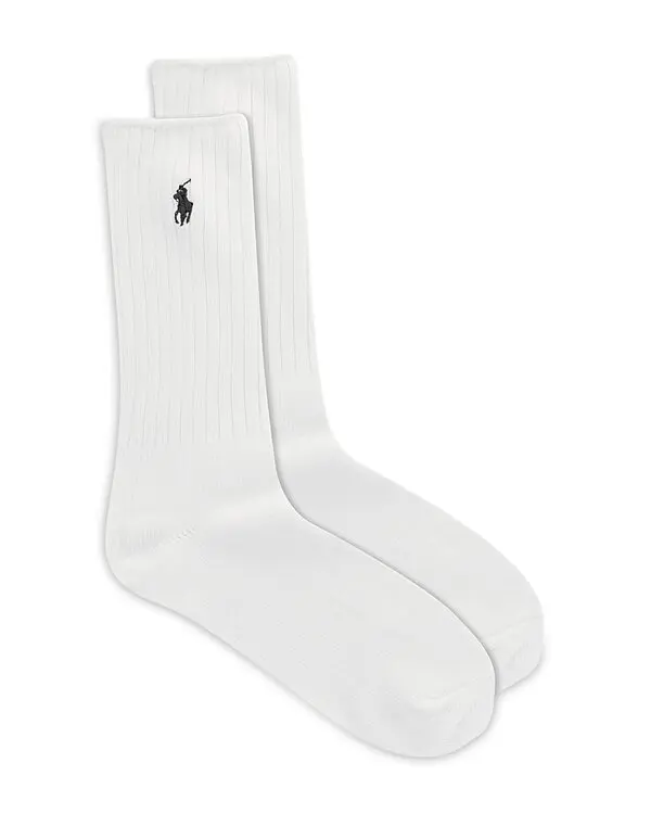Polo Ralph Lauren Cotton Ribbed Crew Socks - White