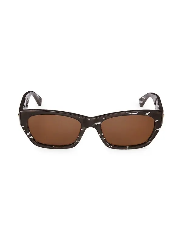 Bottega Veneta Unapologetic 55mm Rectangular Sunglasses - Brown