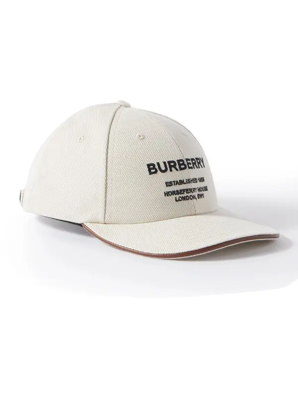 White Cotton Twill Burberry Baseball Cap With Brand Spell Out & Raised B Logo Hat Burberry White size One size International in Cotton  main image 4