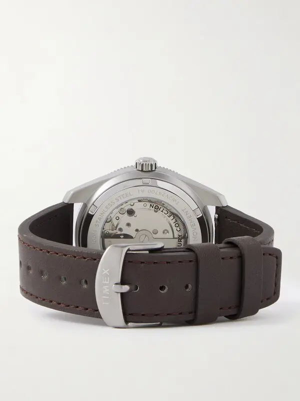 Timex® Waterbury Dive Automatic 40mm Stainless Steel And Leather Watch