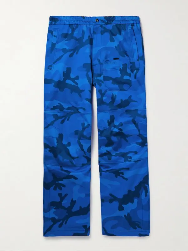 Valentino Garavani Wide-leg Camouflage-print Cotton-twill Cargo Trousers - Blue