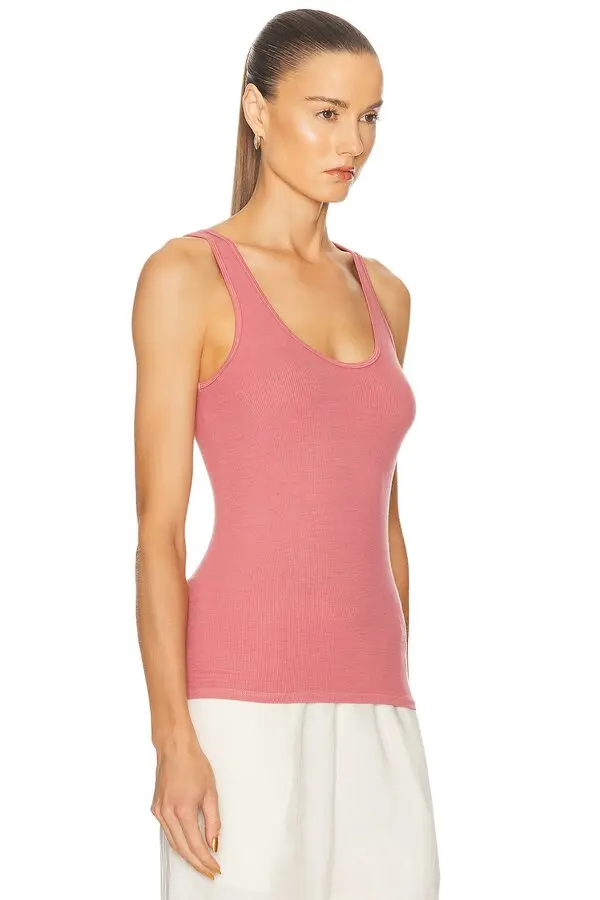 Enza Costa Stretch Silk Knit Tank Top - Rosewood