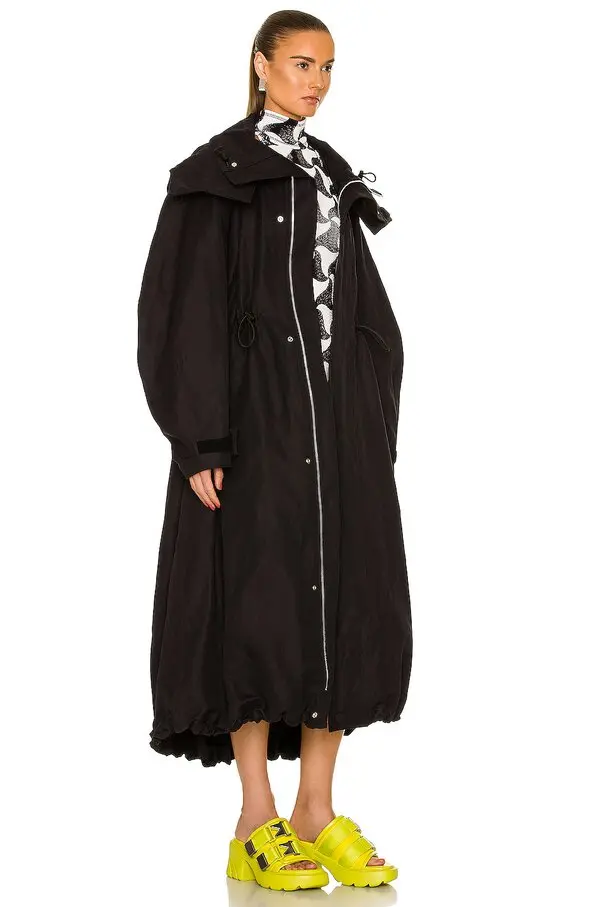 Bottega Veneta Cotton Metal Twill Parka - Black