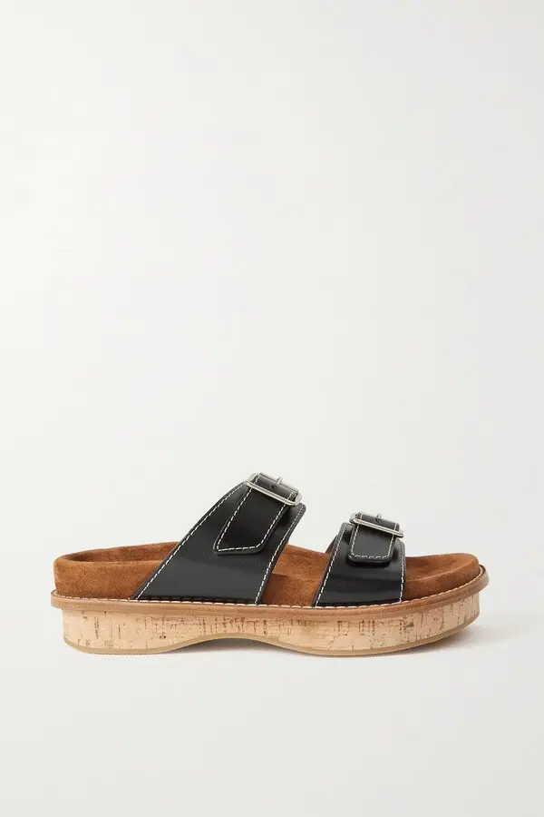 Chloé Marah Topstitched Leather Sandals