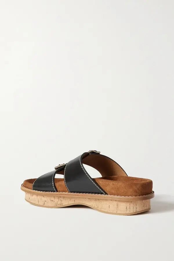 Chloé Marah Topstitched Leather Sandals