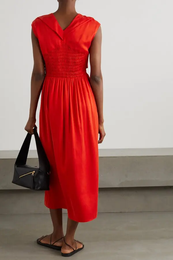 silk dress midi length Ulla Johnson Wren Silk Dress