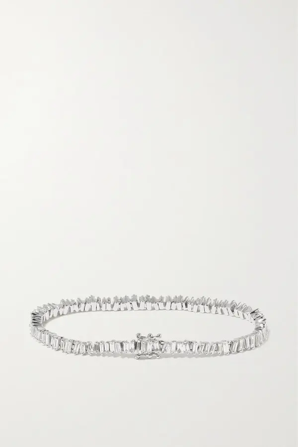 SUZANNE KALAN 18-karat White Diamond Tennis Bracelet