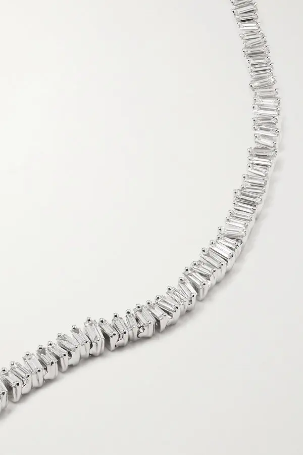 SUZANNE KALAN 18-karat White Diamond Tennis Bracelet